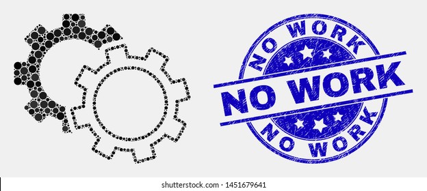 Pixelated Cogs Mosaic Pictogram No Work Stock Vector (Royalty Free ...