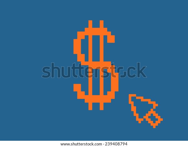 Pixelated Dollar Sign Stock Vector (Royalty Free) 239408794 | Shutterstock