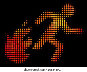Pixelated Fired Running Man Icon Bright Stock Vector (Royalty Free ...