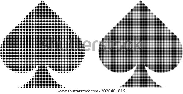 Pixelated Halftone Playing Card Spade Suit Stock Vector (Royalty Free ...