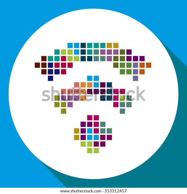 Pixelated Icon Wifi Symbol Stock Vector (Royalty Free) 313312457