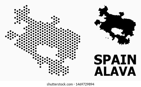 Pixelated Map Alava Province Composition Solid: vector de stock (libre ...