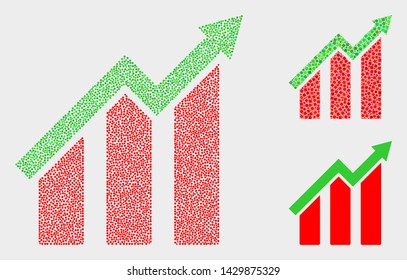 Pixelated Mosaic Growing Trend Chart Icons Stock Vector (Royalty Free ...
