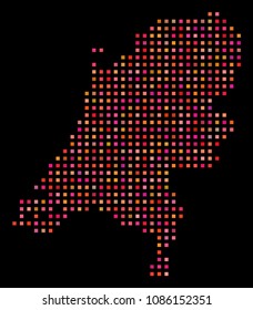Pixelated Netherlands Map Vector Geographical Plan Stock Vector ...