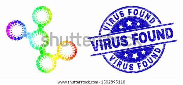 Pixelated Rainbow Gradiented Microbes Mosaic Pictogram Stock Vector ...