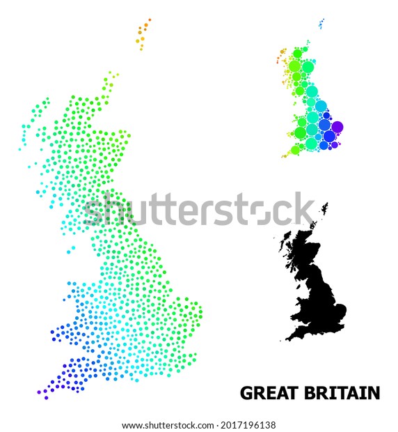 Pixelated Spectrum Monochrome Map Great Britain Stock Vector (Royalty ...