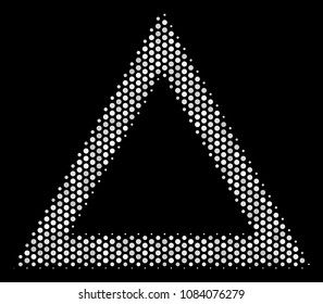 Pixelated White Contour Triangle Icon On Stock Vector (Royalty Free ...