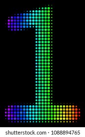 Pixelatedlook Bright Halftone One Digit Icon Stock Vector (Royalty Free ...