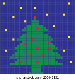Pixels Art Style Christmas Tree Vector Stock Vector (Royalty Free ...