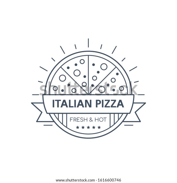 Pizza Badge Design Isolated On White Stock Vector (Royalty Free ...