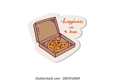 Pizza Box Sticker Design Stock Vector (Royalty Free) 1892914069 ...