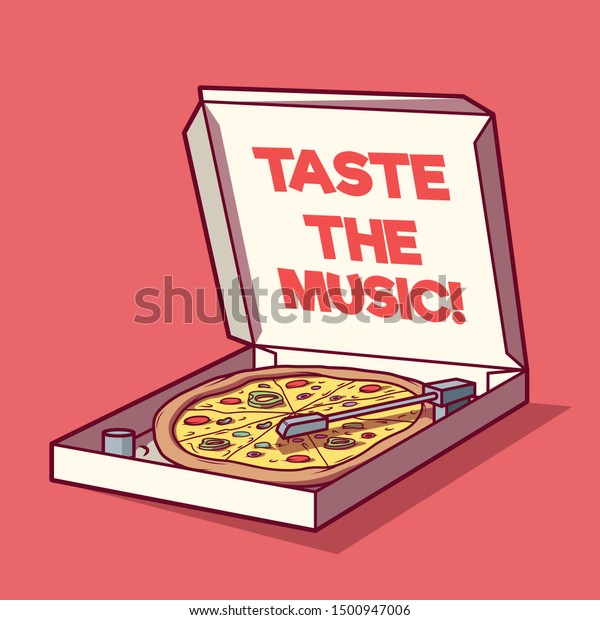 Pizza Box Turntable Vector Illustration Food Stock Vector (Royalty Free ...