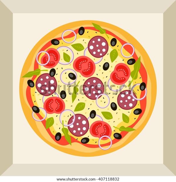 Pizza Carton Packaging Box Stock Vector (Royalty Free) 407118832