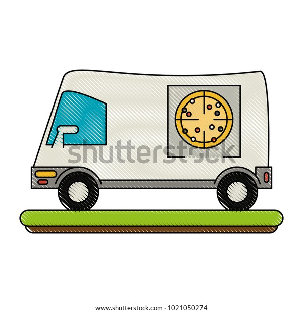 Pizza Delivery Van Stock Vector (Royalty Free) 1021050274 | Shutterstock