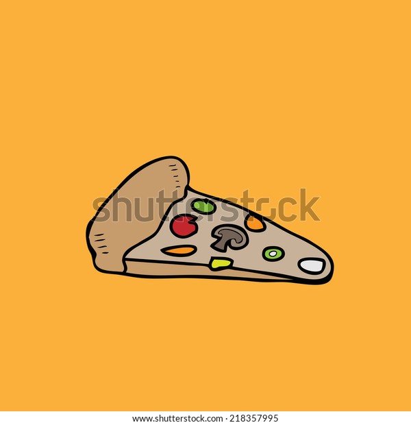 Pizza Doodle Cartoon Drawing Vector Stock Vector (Royalty Free ...