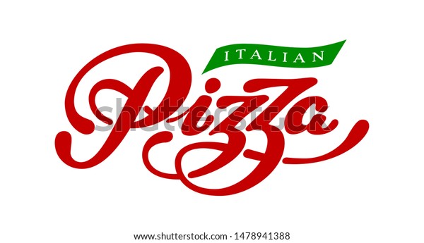 Pizza Elegant Hand Written Vector Lettering Stock Vector (Royalty Free ...