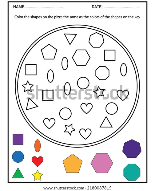 Pizza Gametracing Shapes Learn Shapes Geometric: เวกเตอร์สต็อก (ปลอดค่า ...