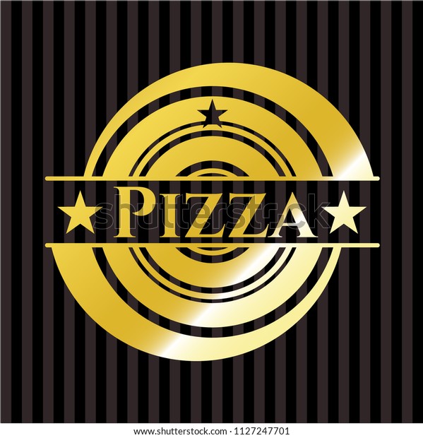 Pizza Gold Emblem Badge Stock Vector (Royalty Free) 1127247701 ...