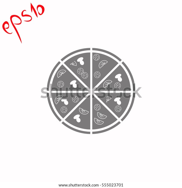 Pizza Grey Icon Stock Vector (Royalty Free) 555023701 | Shutterstock