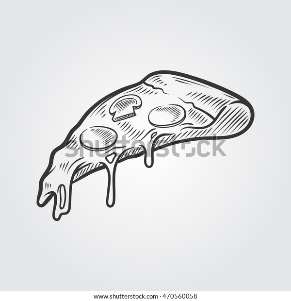 Pizza Hand Draw Illustration Stock Vector (Royalty Free) 470560058 ...