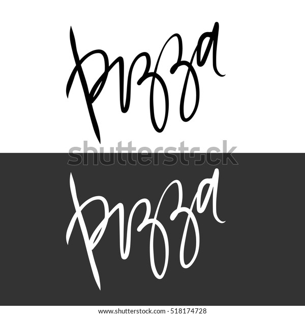 Pizza Hand Lettering Word Design Modern Stock Vector (Royalty Free ...