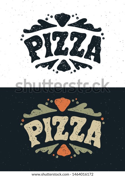 Pizza Handwritten Lettering Pizza Typography Vector Stock Vector ...