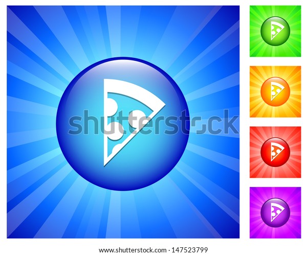 Pizza Icon On Round Button Blue Stock Vector (Royalty Free) 147523799 ...
