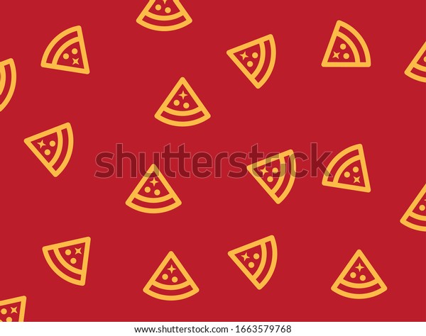 Pizza Line Art Illustration Pattern Stock Vector (Royalty Free) 1663579768