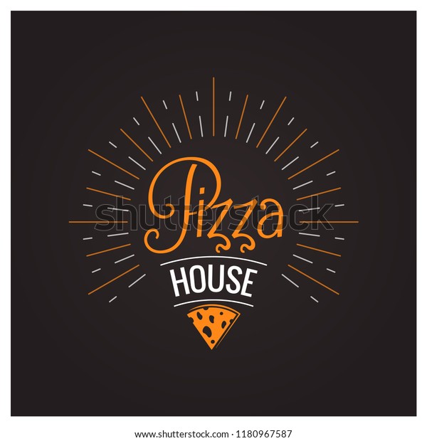 Pizza Logo On Black Background Stock Vector (Royalty Free) 1180967587 ...