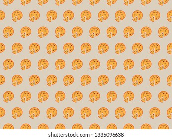Pizza On Light Brown Background Stock Vector (Royalty Free) 1335096638 ...