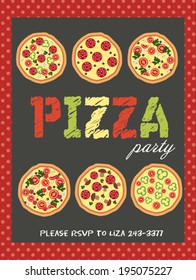 Pizza Party Stock Vector (Royalty Free) 195075227 | Shutterstock