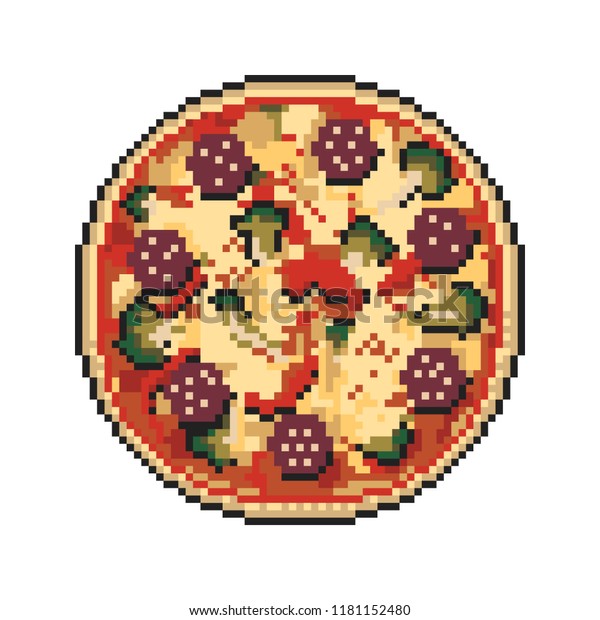 Pizza Pixel Art On White Background Stock Vector (Royalty Free ...