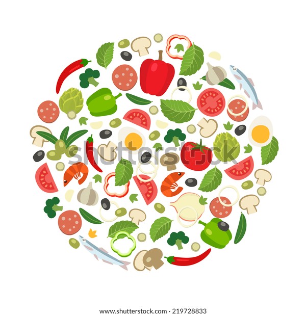 Pizza Round Cartoon Flat Style Illustration Stock Vector (Royalty Free ...