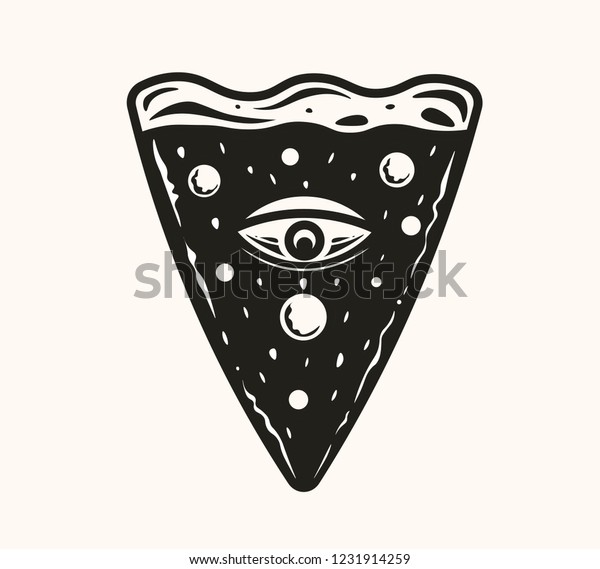 Pizza Slice Eye Vector Illustration Stock Vector (Royalty Free ...