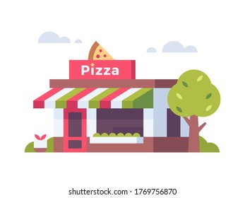 Pizza Store Vector Illustration Flat Style Stock Vector (Royalty Free ...
