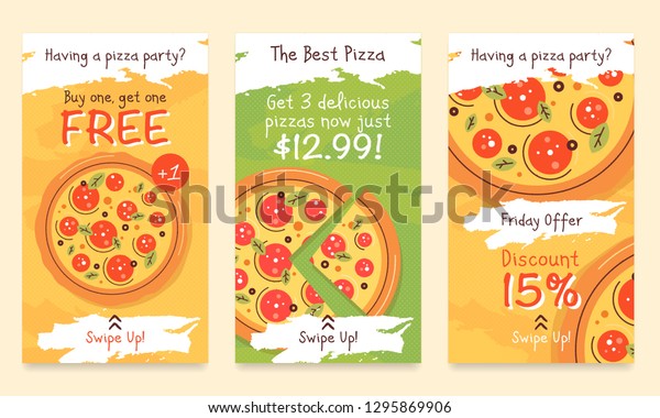 Pizza Styled Advertisement Poster Covers Template Stock Vector (Royalty ...