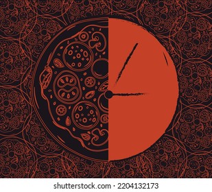 Pizza Time Vector Drawing Vector Banner Stock Vector (Royalty Free ...