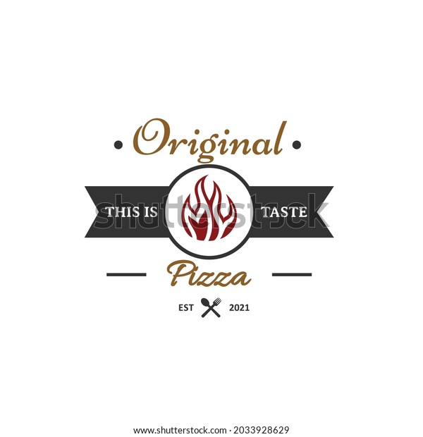 Pizza Wood Fire Logo Design Suitable Stock Vector (Royalty Free ...