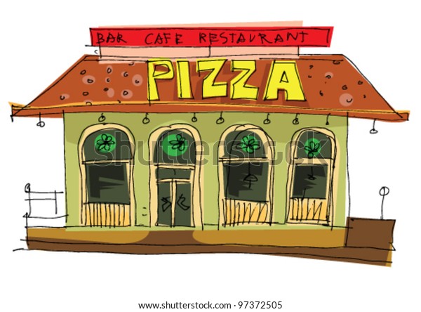 Pizzeria Cartoon Stock Vector (Royalty Free) 97372505