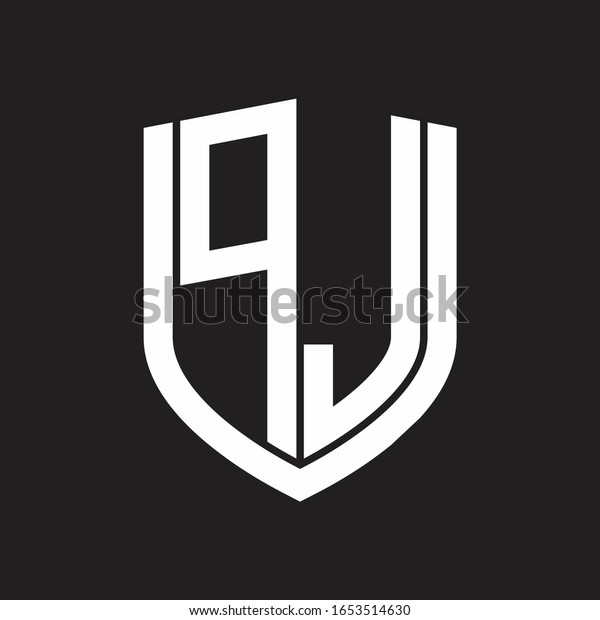 Pj Logo Monogram Emblem Shield Design Stock Vector (Royalty Free ...