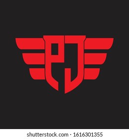 Pj Logo Monogram Emblem Wings Element Stock Vector (Royalty Free ...