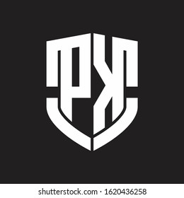 Pk Logo Monogram Emblem Shield Shape Stock Vector (Royalty Free) 1620436258