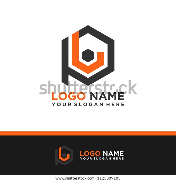 Pl Logo Letter Initial Abstract Polygonal Stock Vector (Royalty Free ...