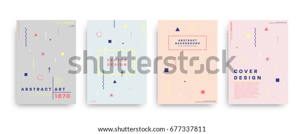 Placard Templates Set Abstract Shapes 80s Stock Vector (Royalty Free ...
