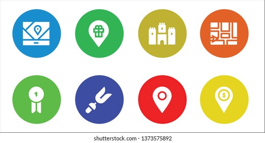 Place Icon Set 8 Filled Place Stock Vector (Royalty Free) 1373575892 ...