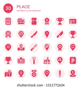 Place Icon Set Collection 30 Filled Stock Vector (Royalty Free ...