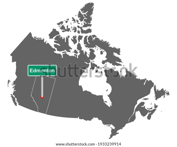 Place Name Sign Edmonton Map Canada Stock Vector (Royalty Free ...