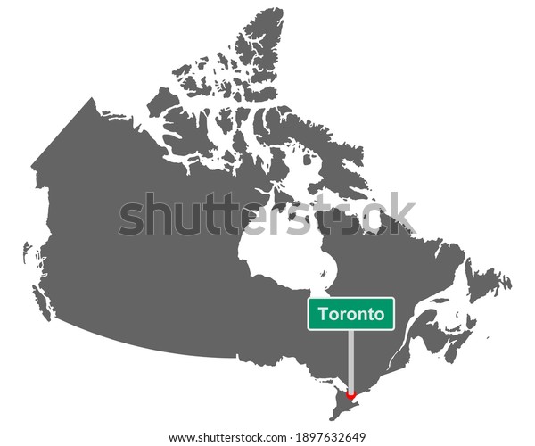 Place Name Sign Toronto Map Canada Stock Vector (Royalty Free ...