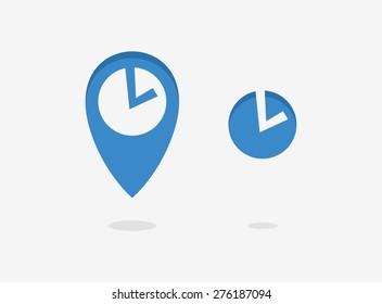 Place Simple Mark Logo Time Blue Stock Vector (Royalty Free) 276187094 ...