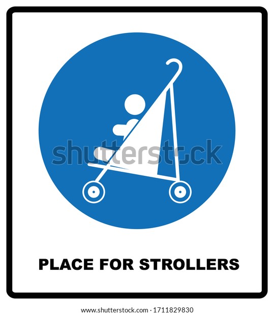 Place Strollers Sign Blue Mandatory Icon Stock Vector (Royalty Free ...
